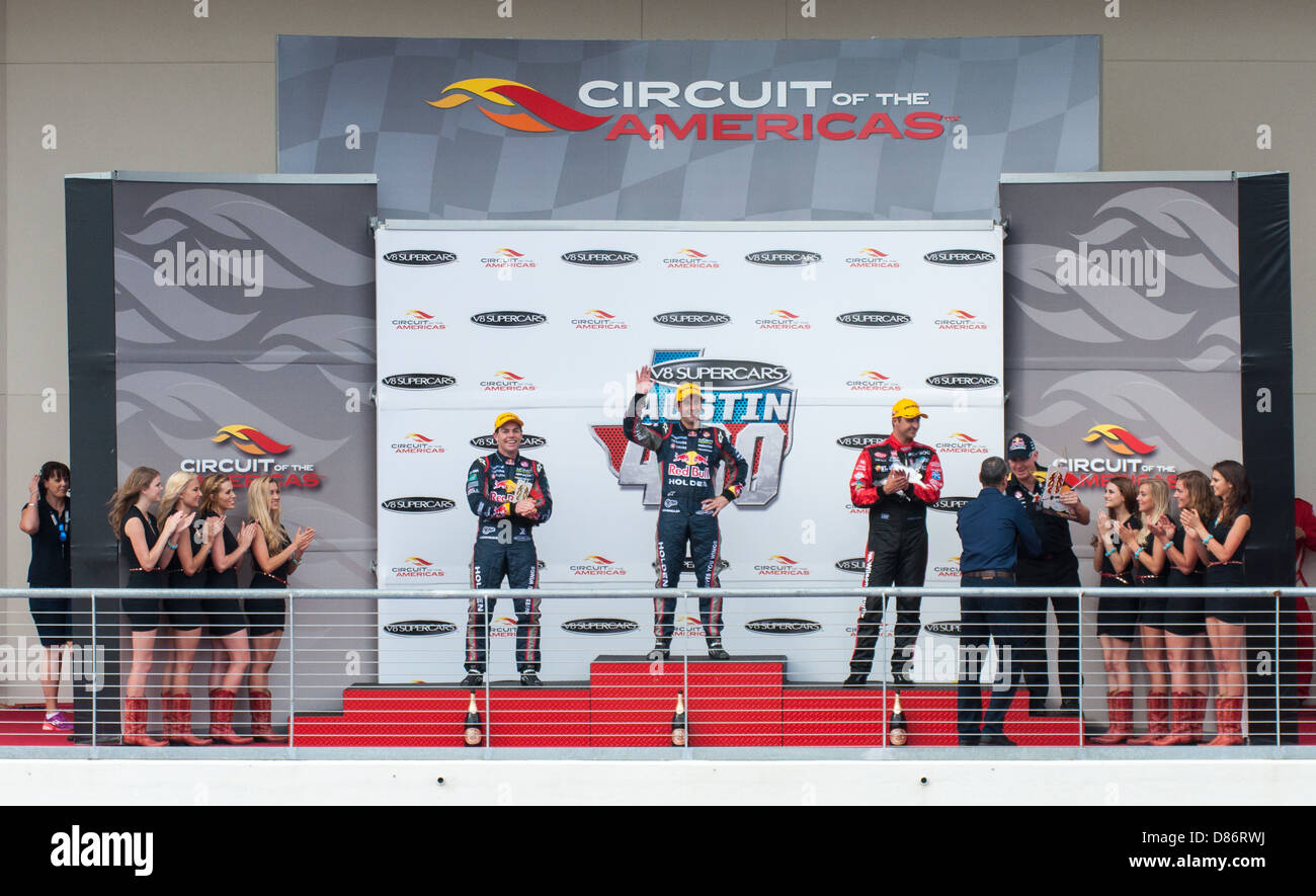 The winners' podium after race 1 of the V8 Supercars "Austin 400" event ...