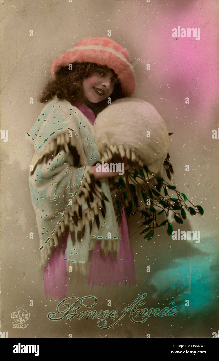 Young woman keeping warm Stock Photo - Alamy