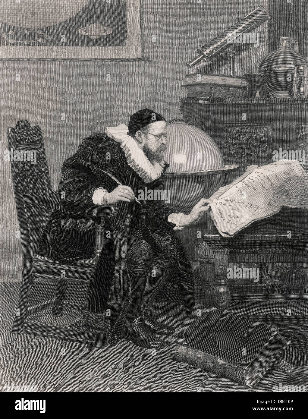 ASTROLOGER AT WORK Stock Photo - Alamy