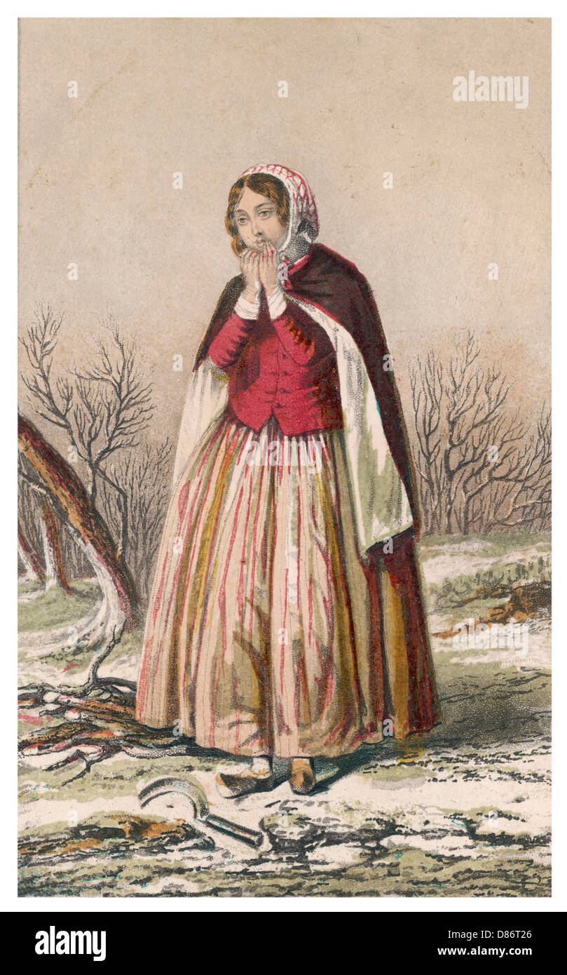 Woman in Winter - circa 1860 Stock Photo - Alamy