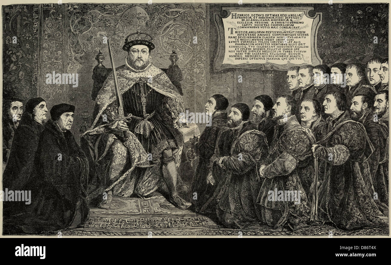 King Henry VIII and surgeons Stock Photo - Alamy