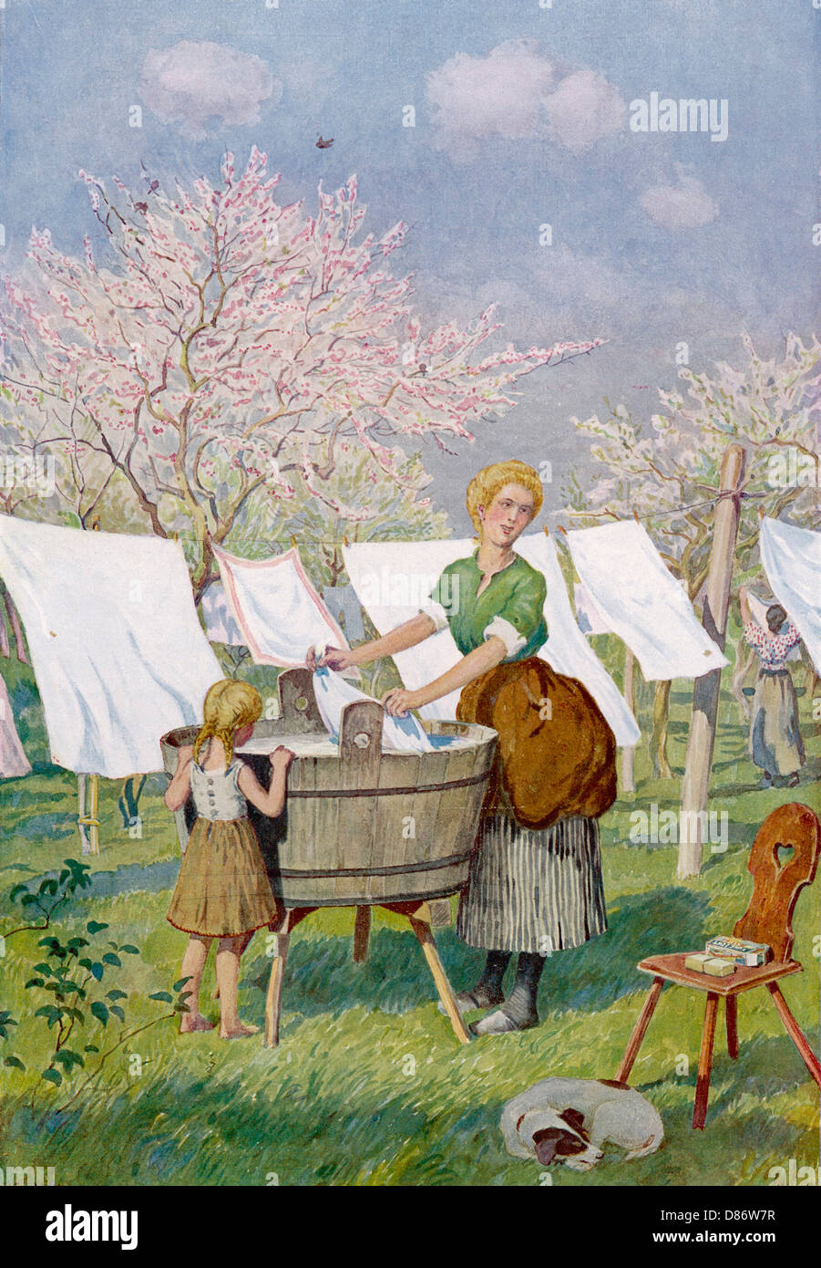 SPRING DAY WASHING/LIZ Stock Photo - Alamy