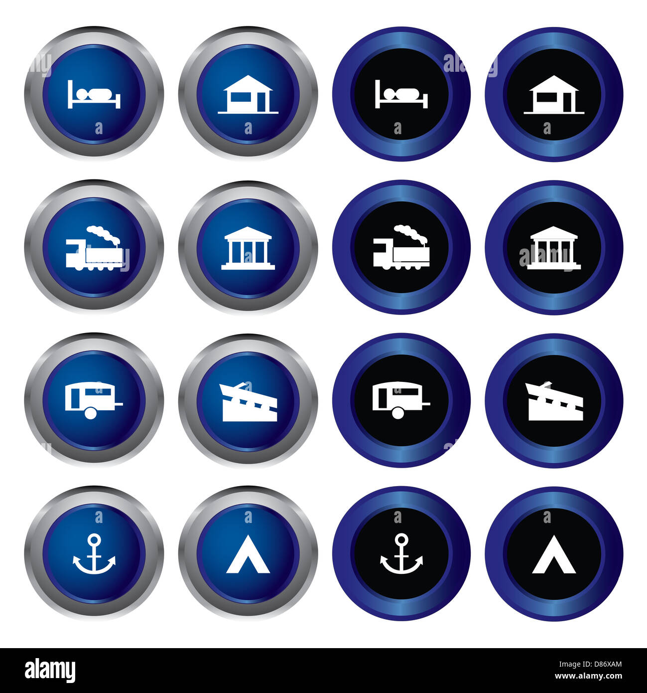 Tourist locations icon set Stock Photo - Alamy
