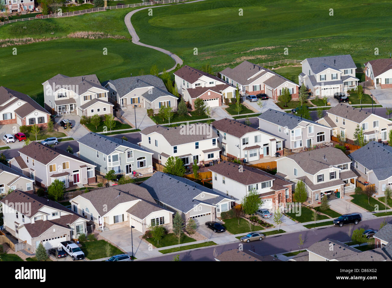 Typical american suburban development Stock Photo - Alamy