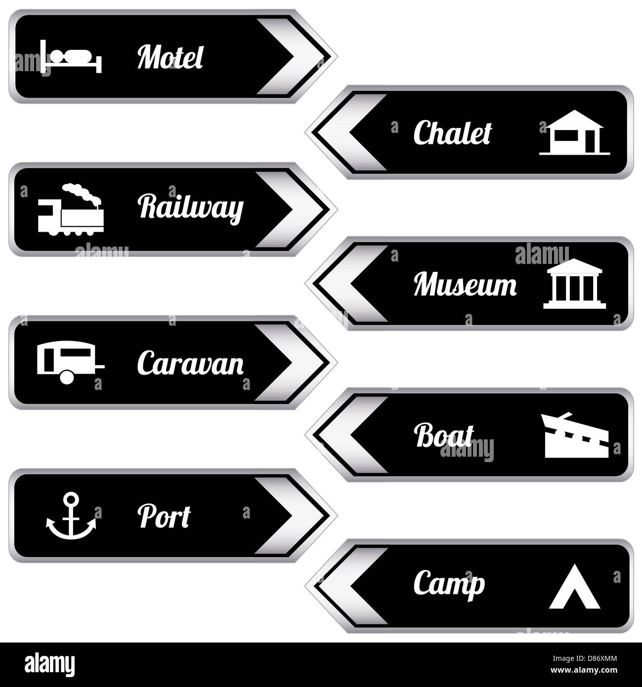 Tourist locations icon set Stock Photo - Alamy