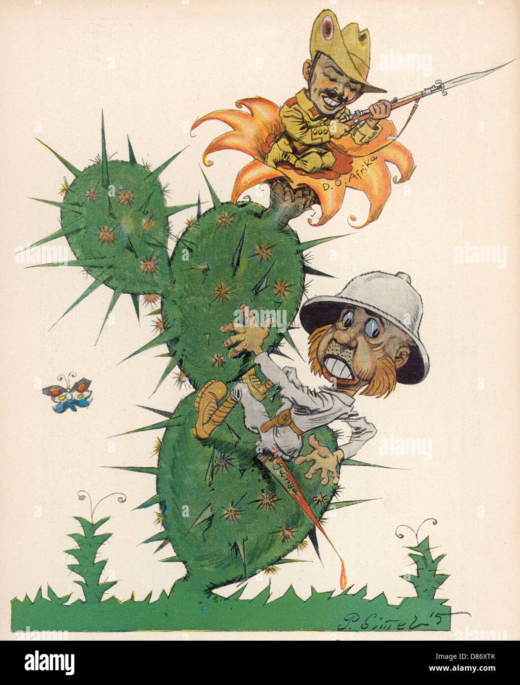 German East Africa 1915 cartoon Stock Photo - Alamy