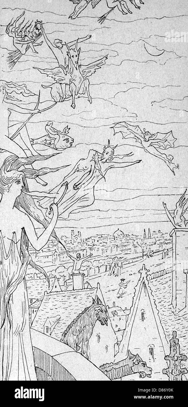 Flying witches hi-res stock photography and images - Alamy