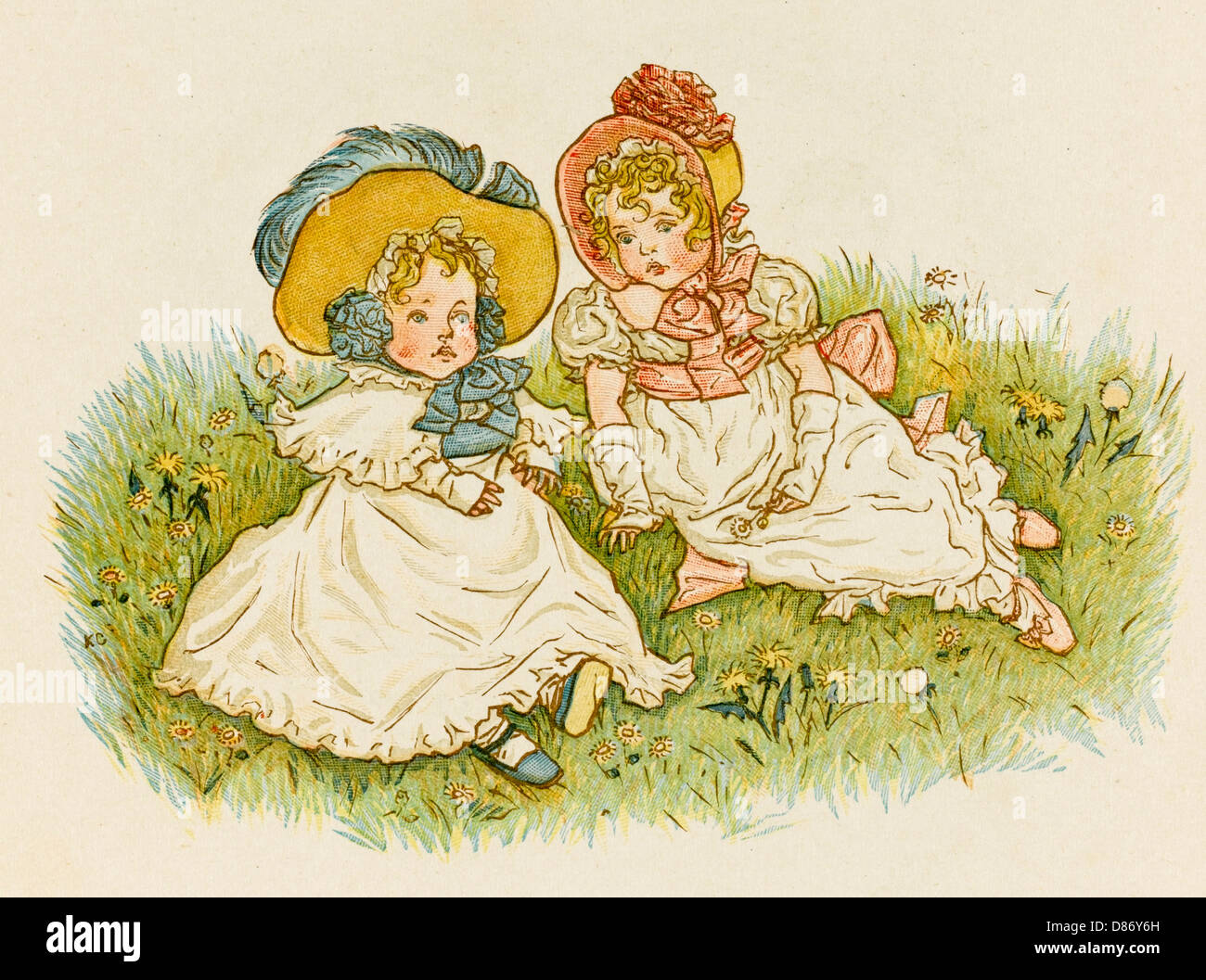 Girls (Kate Greenaway Stock Photo - Alamy