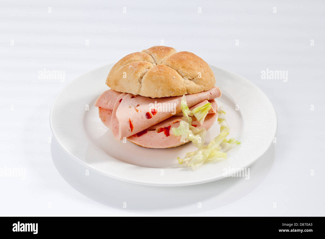Sandwich bread roll mortadella hi-res stock photography and images - Alamy