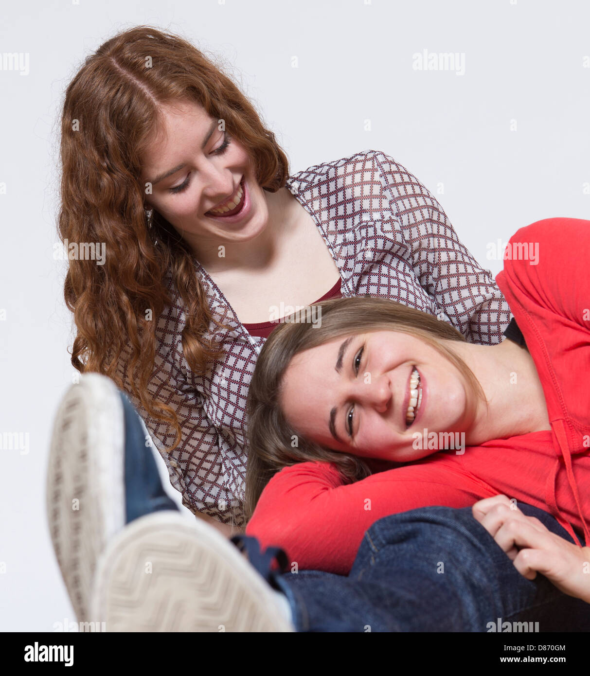 Portrait of young women having fun, smiling Stock Photo - Alamy