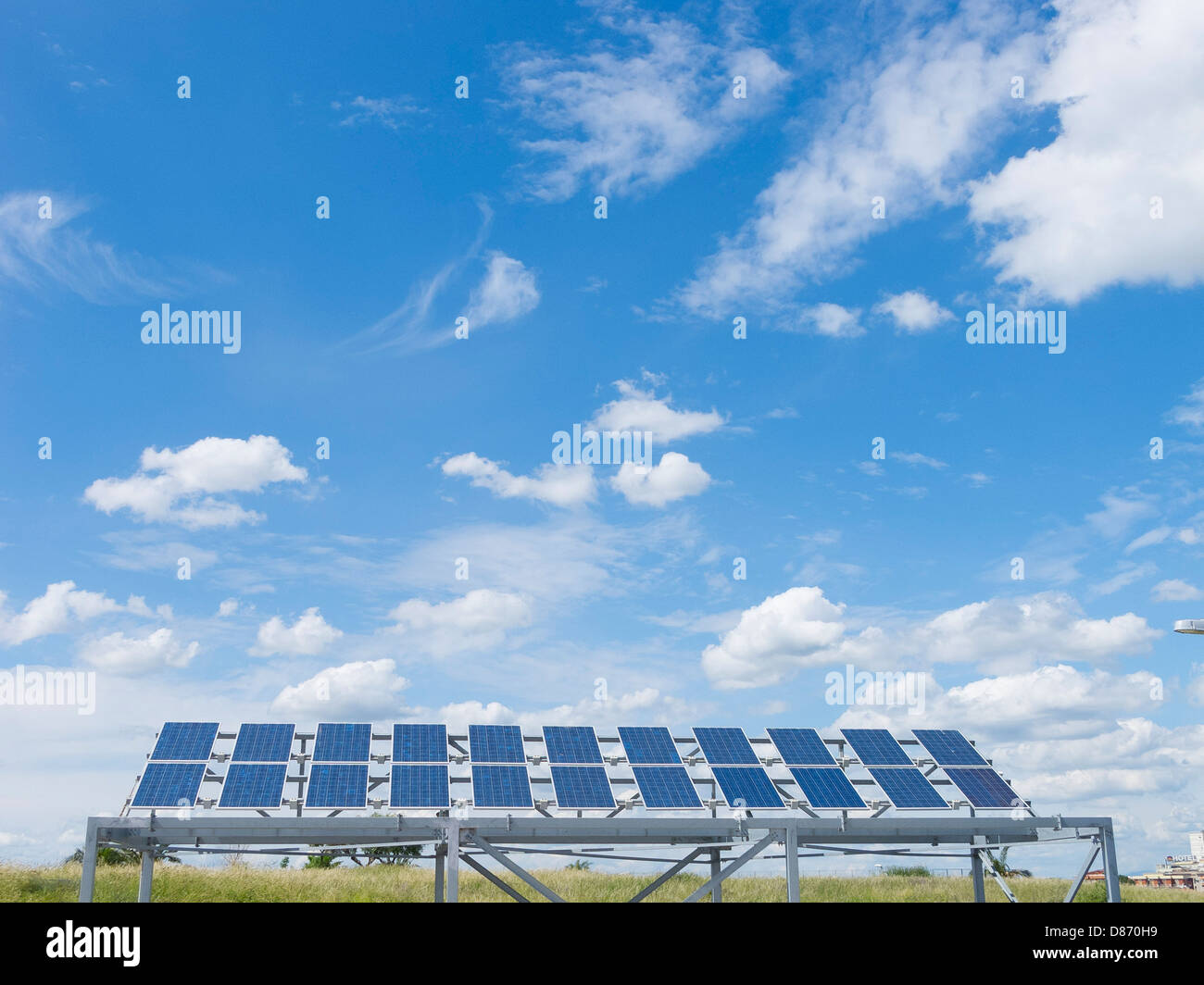 Solar Panel on a blue sky background Stock Photo - Alamy