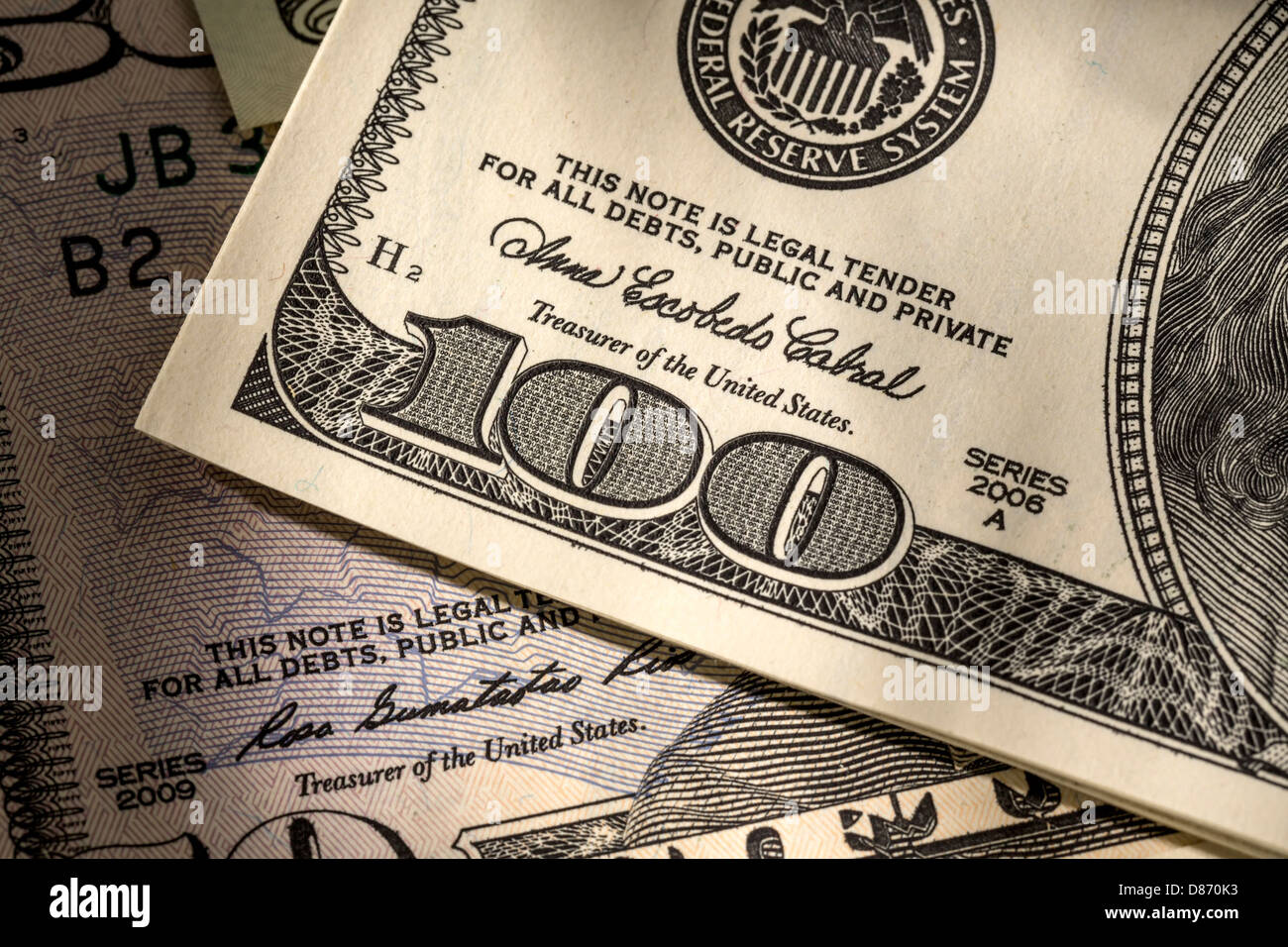 One Hundred US Dollar Notes, close up Stock Photo - Alamy