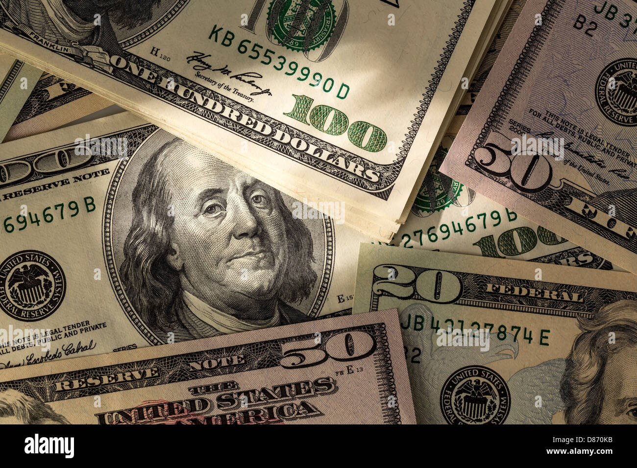 One Hundred US Dollar Notes, close up Stock Photo - Alamy
