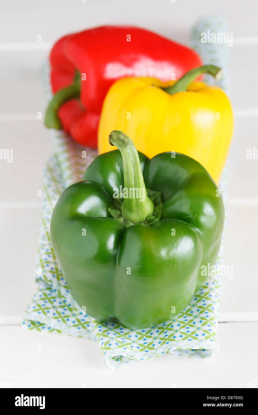 Various bell pepper on table hi-res stock photography and images - Alamy