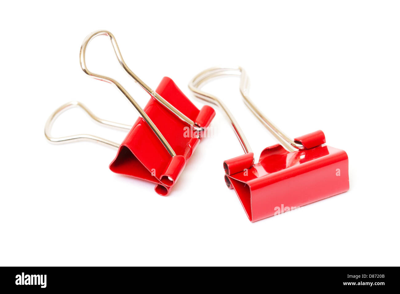 Red paper clips closeup on white Stock Photo - Alamy