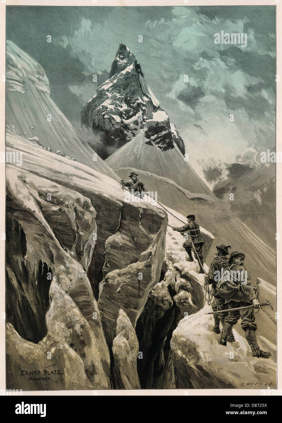 Climbing the Crast-Aguzza in the Swiss Alps Stock Photo - Alamy