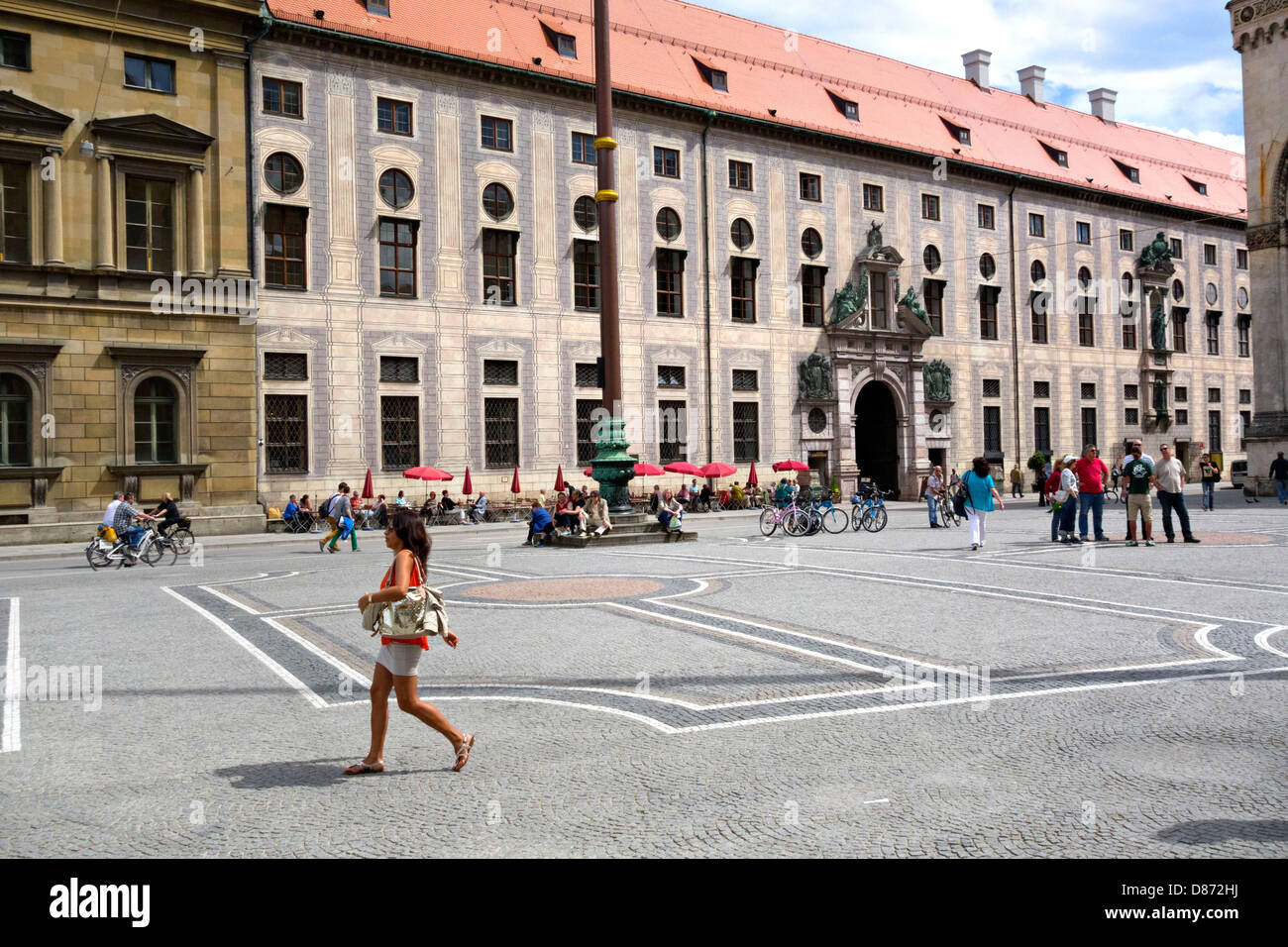 View to the Residence from Odeans Platz, Munich, Upper Bavaria Germany ...