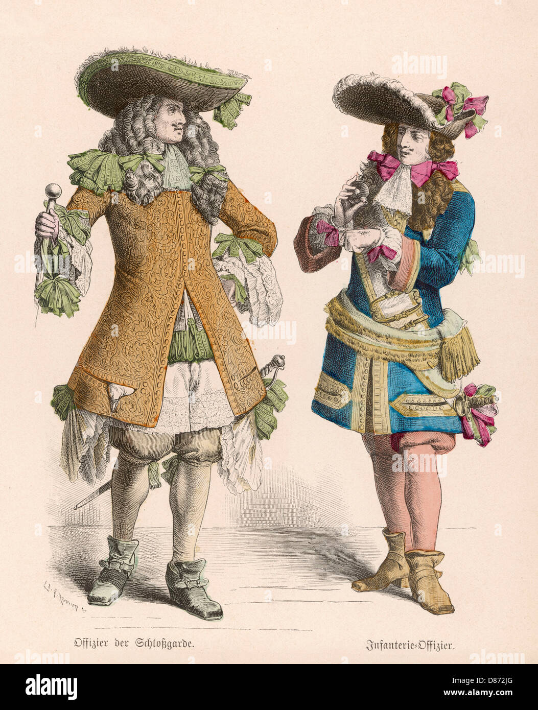 French Officers circa 1690 Stock Photo - Alamy