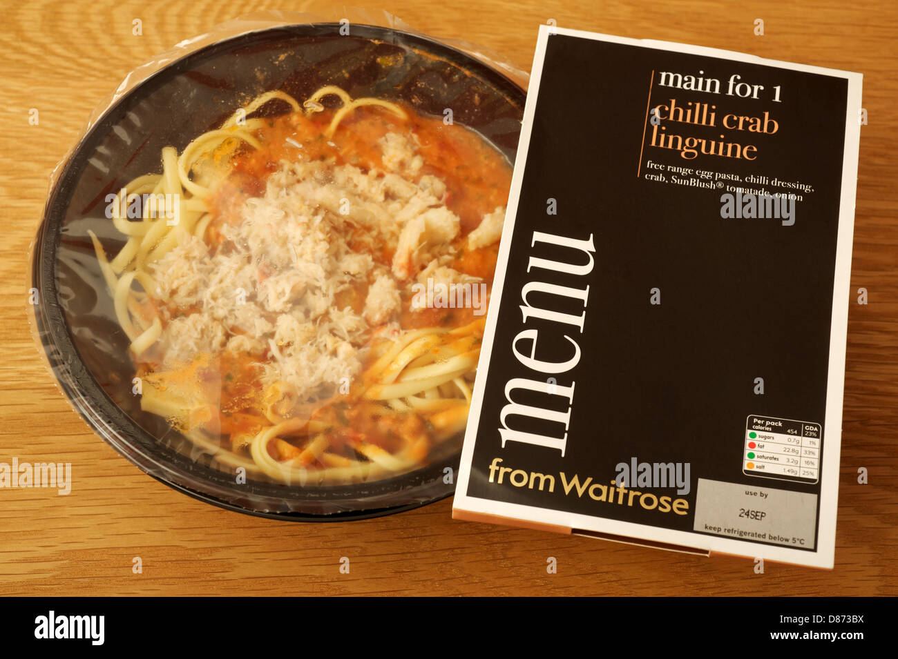 Waitrose Menu chilli crab linguine Stock Photo - Alamy
