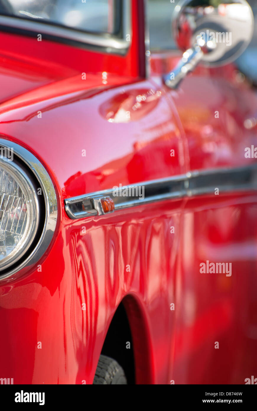 Front view of a red vintage car Stock Photo - Alamy