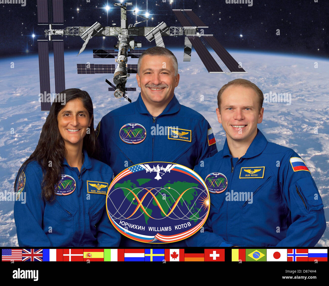 The crew of Expedition 15 aboard the International Space Station (ISS ...