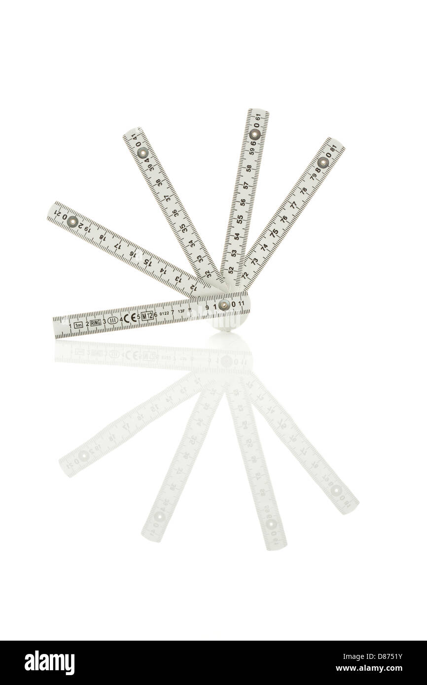 Folding ruler on white background, close up Stock Photo - Alamy