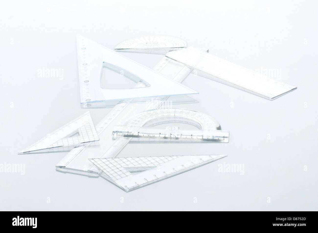 Ruler set on white background, close up Stock Photo - Alamy