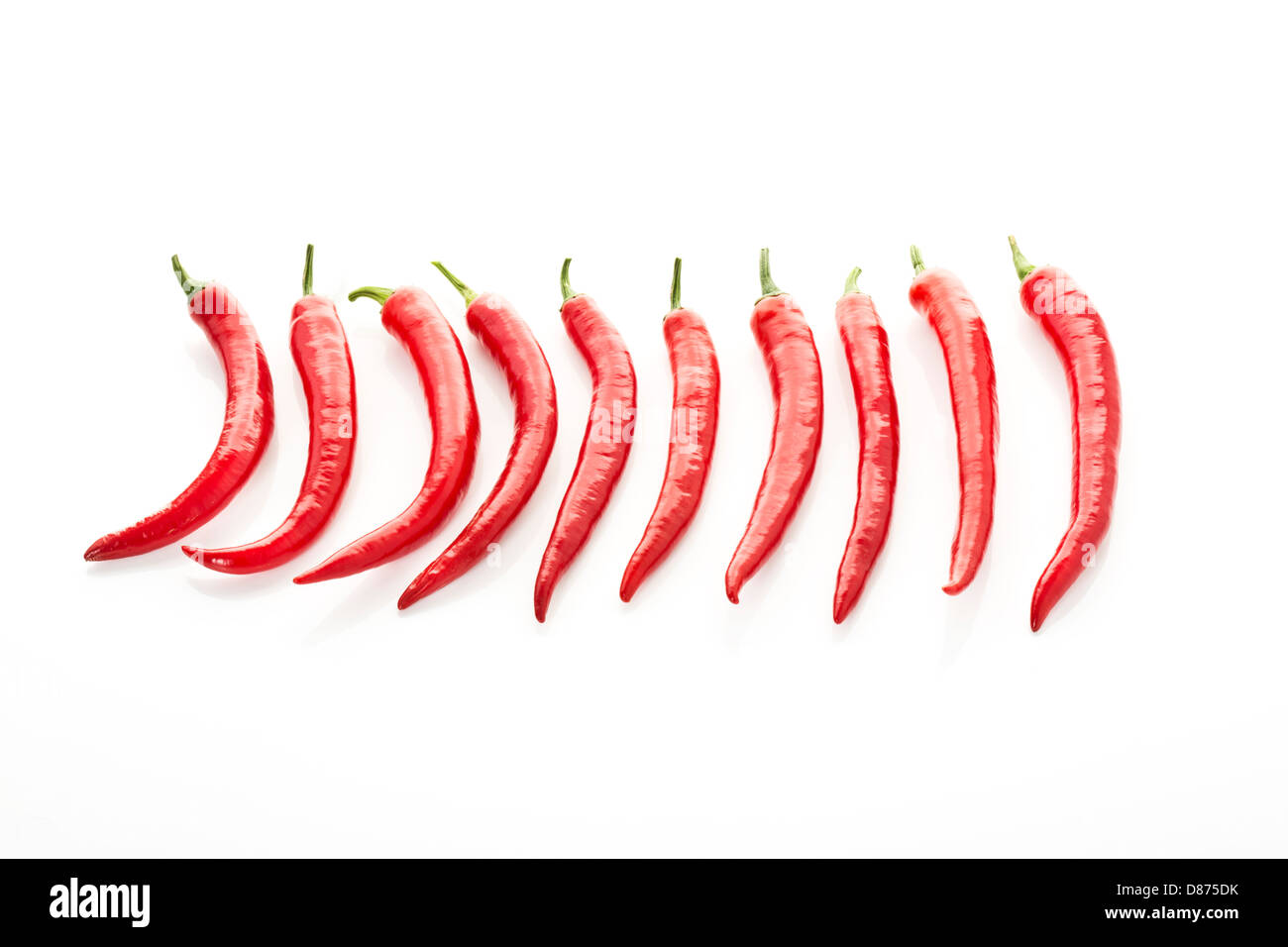 Red chilli peppers on white background, close up Stock Photo - Alamy