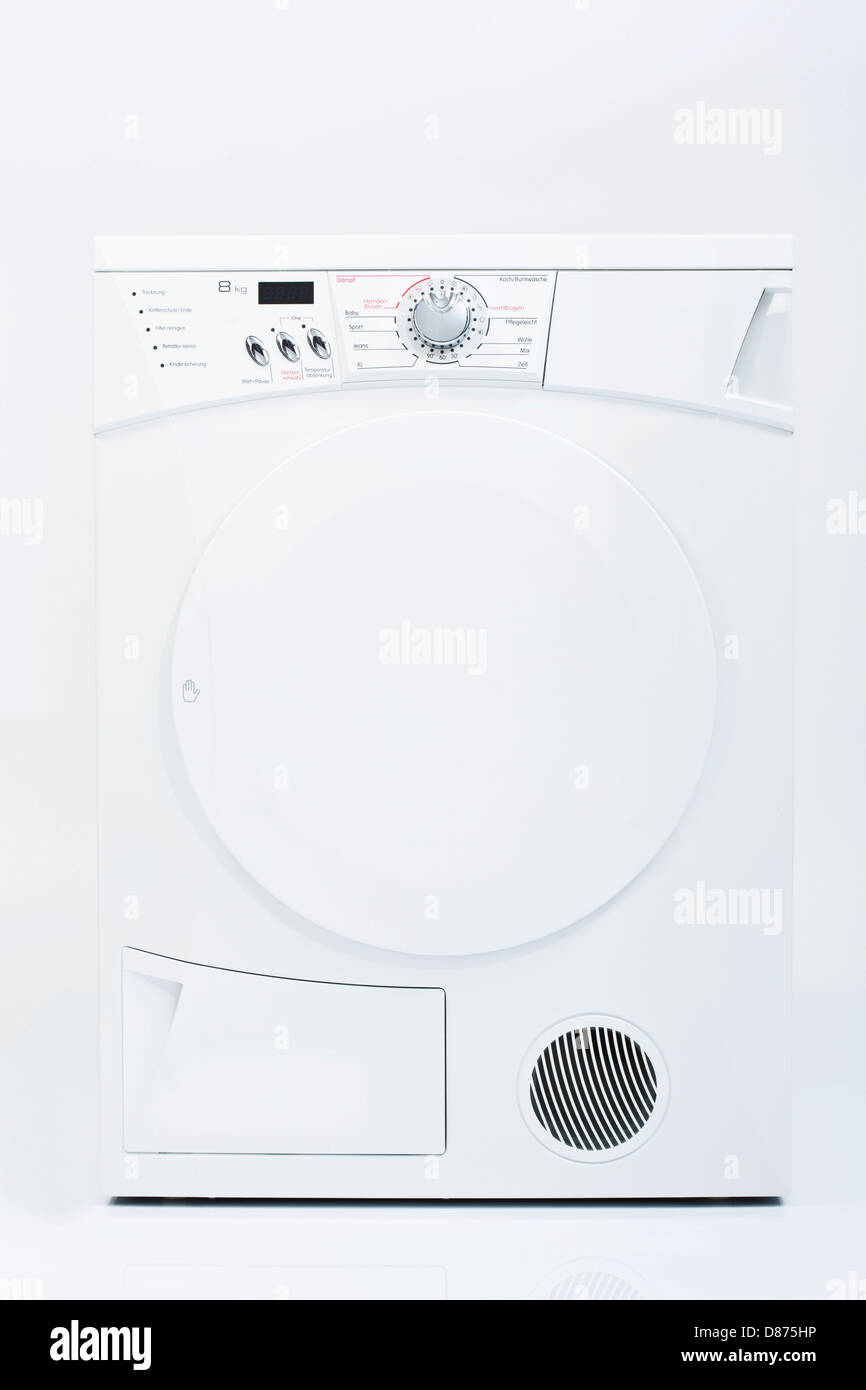 Washing machine on white background Stock Photo - Alamy