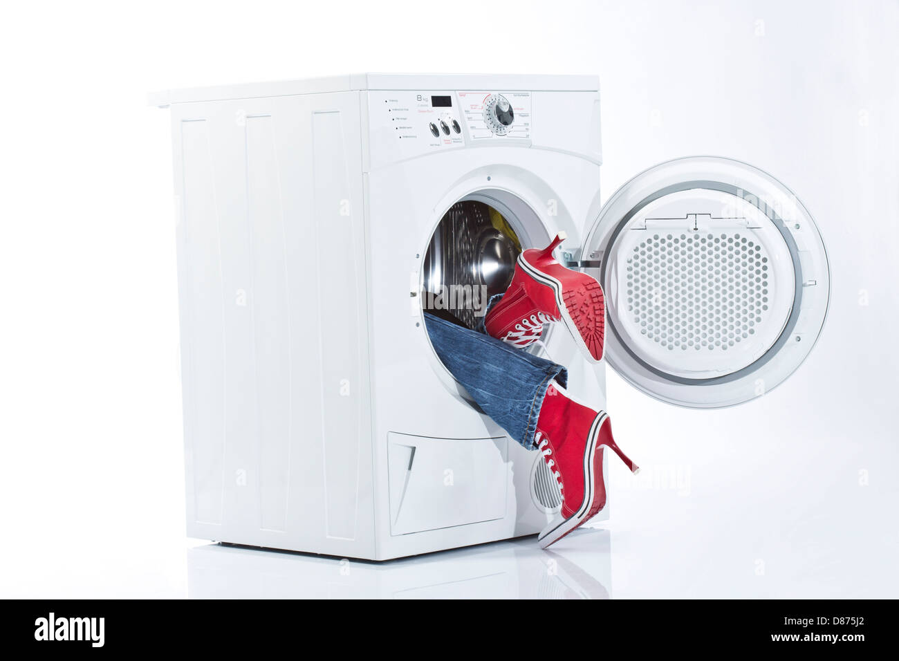 Woman inside washing machine Stock Photo - Alamy