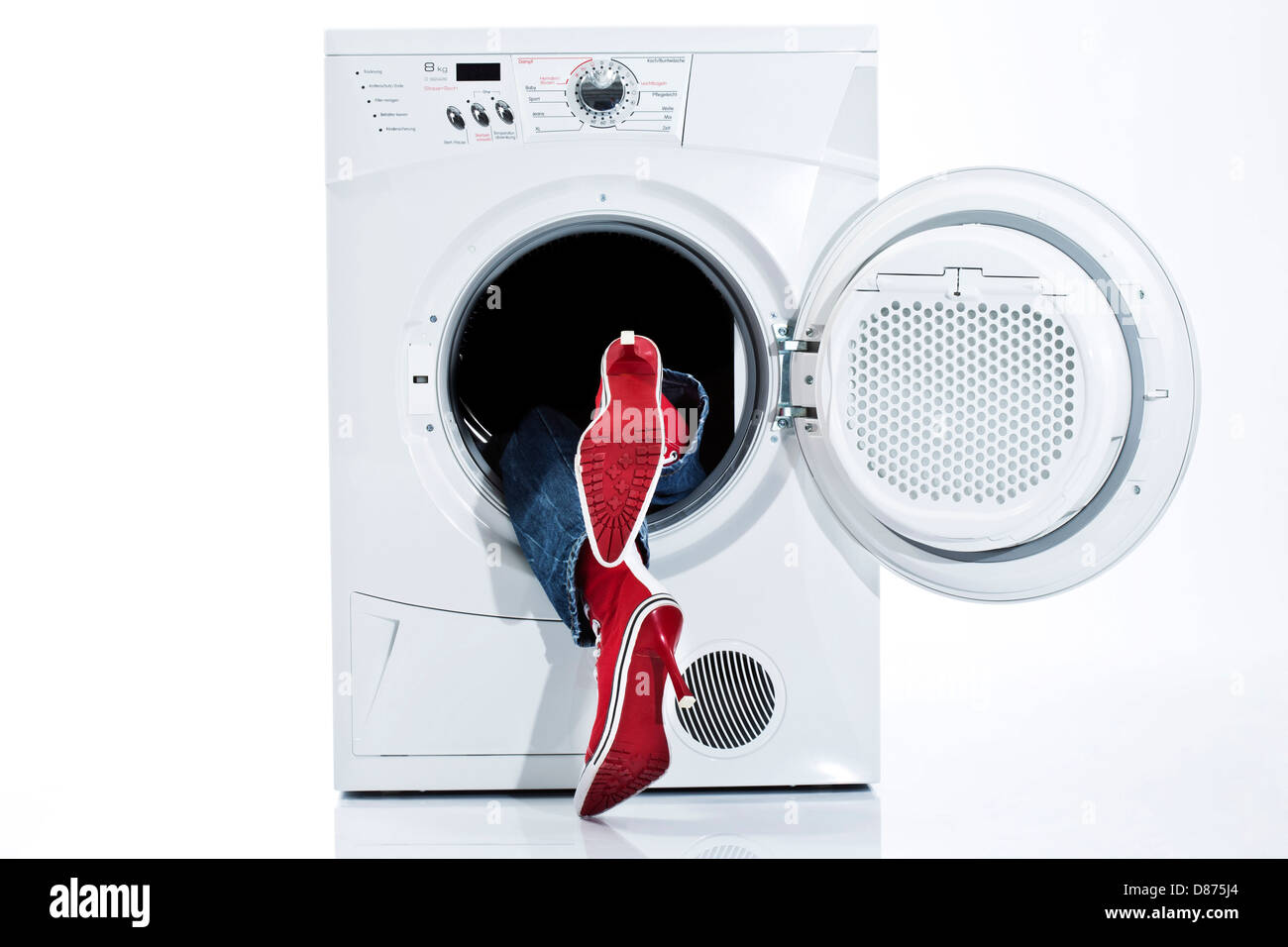 Woman inside washing machine Stock Photo - Alamy