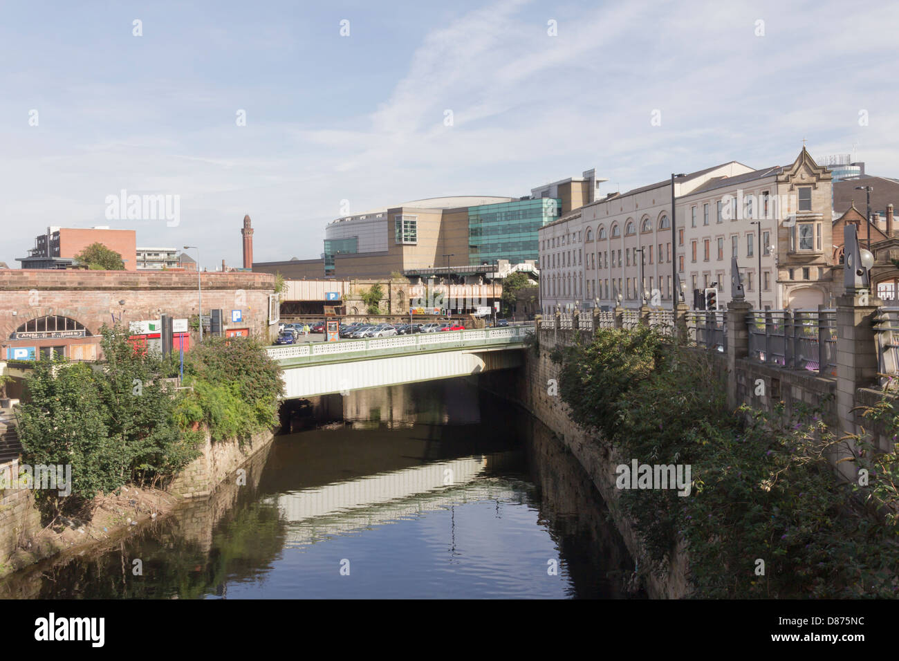 The river Irwell marks the boundary between the cities of Salford and ...