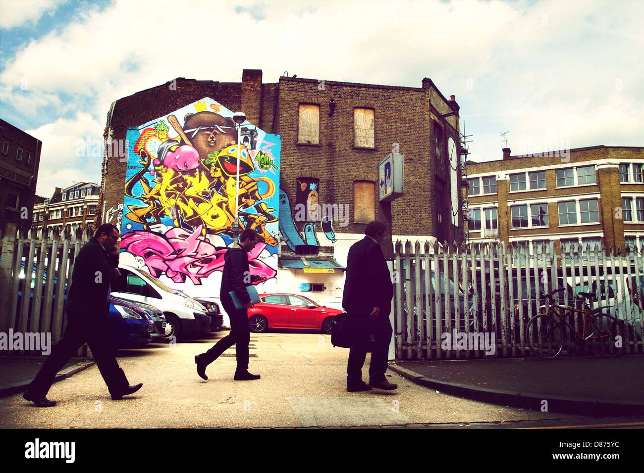 Graffiti examples in Hackney shoreditch area in London. May 2013. Photo ...