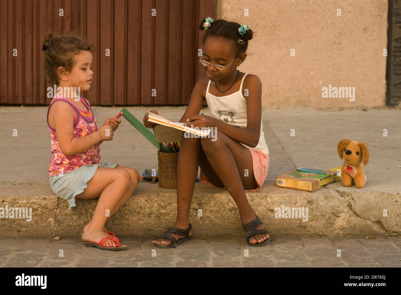 Street playground. Multi coloured Cuba. Children. Young Cuban ...