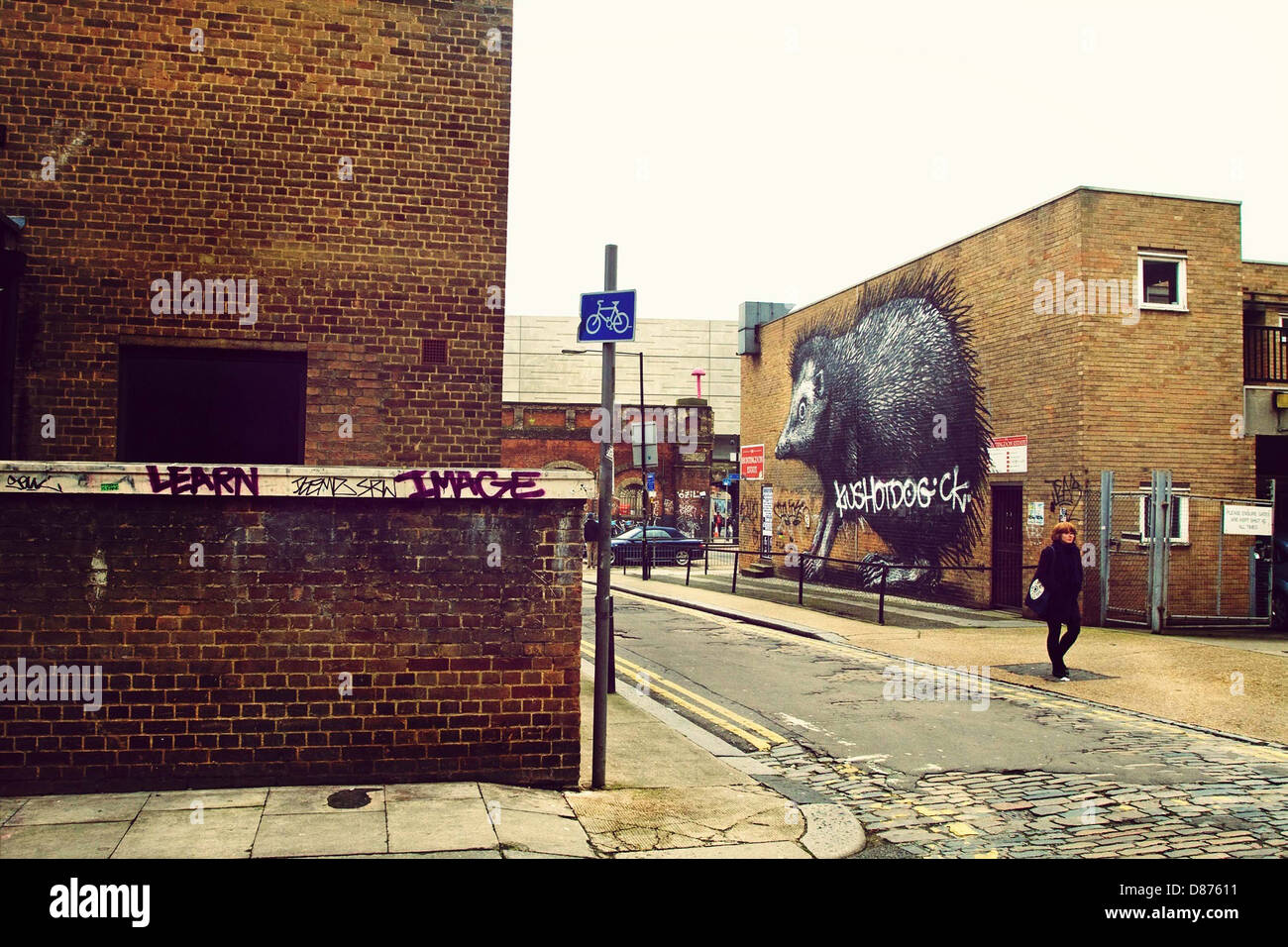 Graffiti examples in Hackney shoreditch area in London. May 2013. Photo ...
