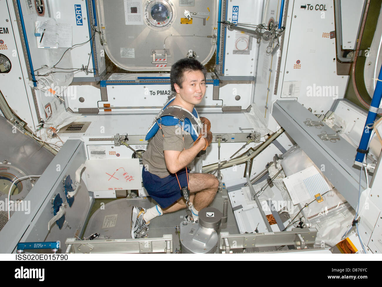 This image, taken by NASA, shows the International Space Station (ISS ...