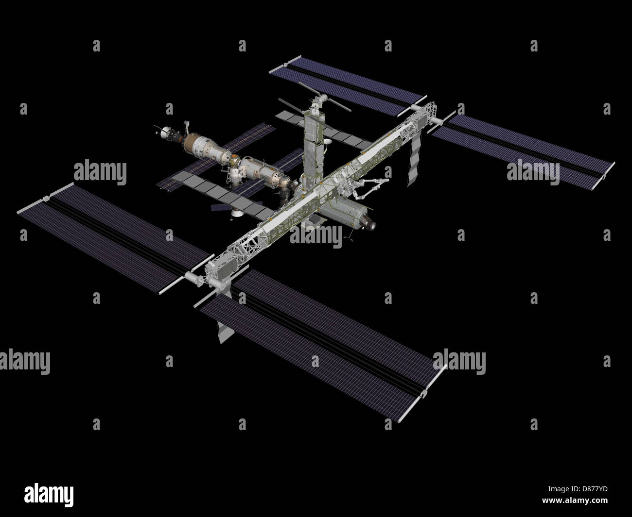 This computer rendering depicts the International Space Station (ISS ...
