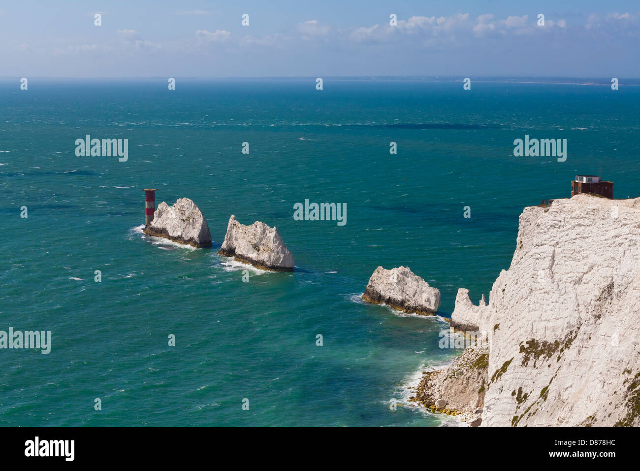 England, Isle of Wight, View of chalk cliffs at The Needles Stock Photo ...