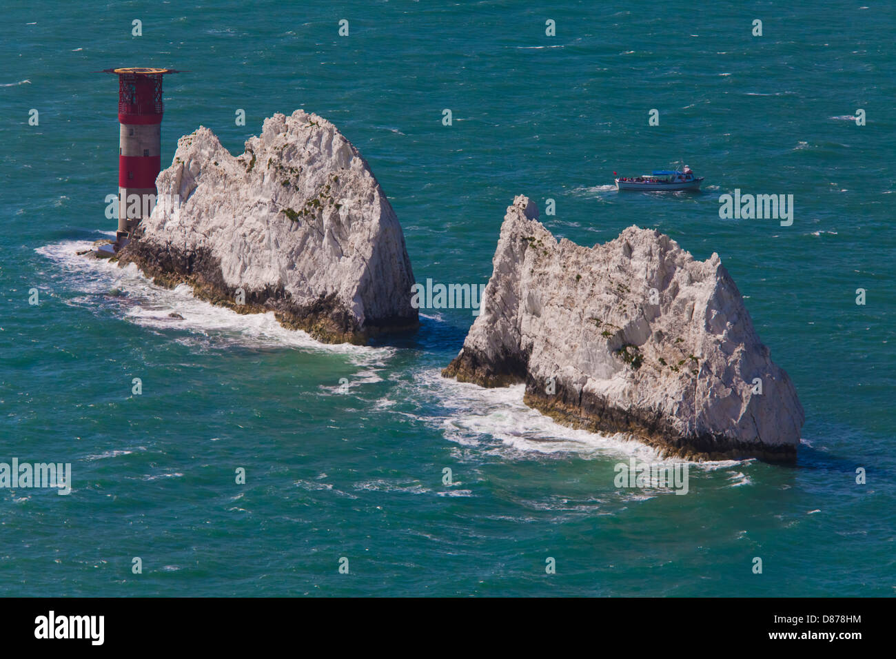 England, Isle of Wight, View of chalk cliffs at The Needles Stock Photo ...