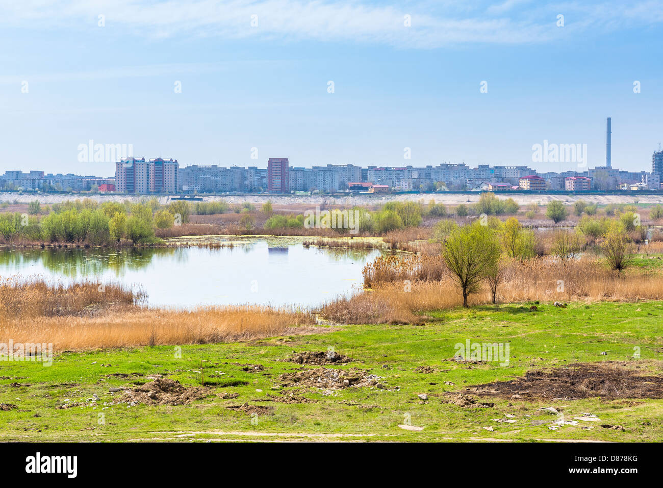 Daytime view of aguatic ecosystem on old Vacaresti Lake near south ...