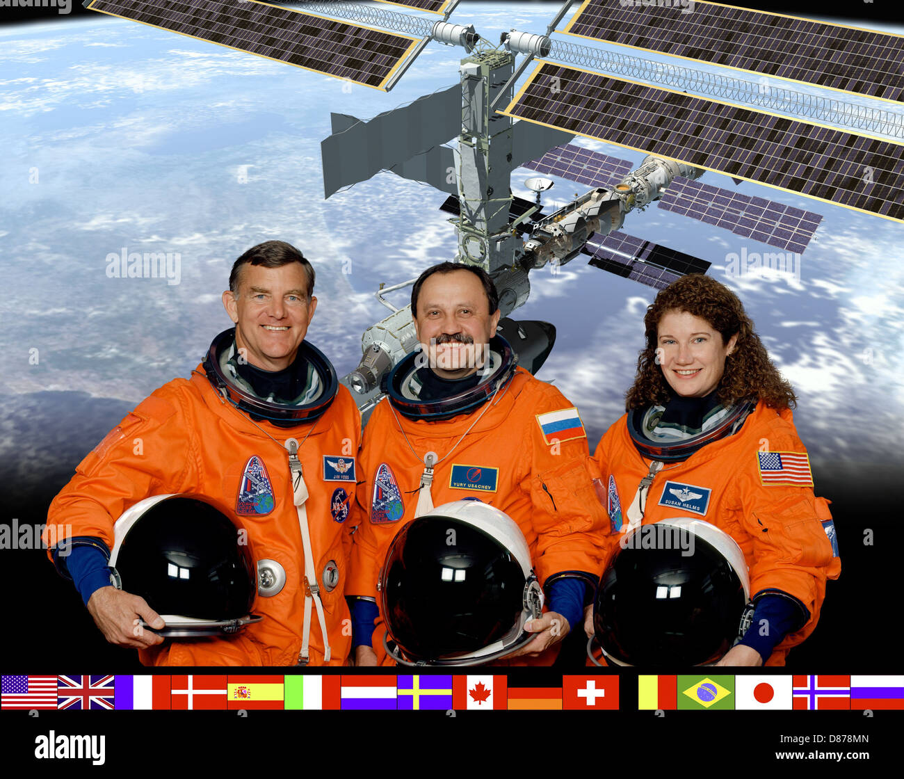 The Expedition 2 crew aboard the International Space Station (ISS ...