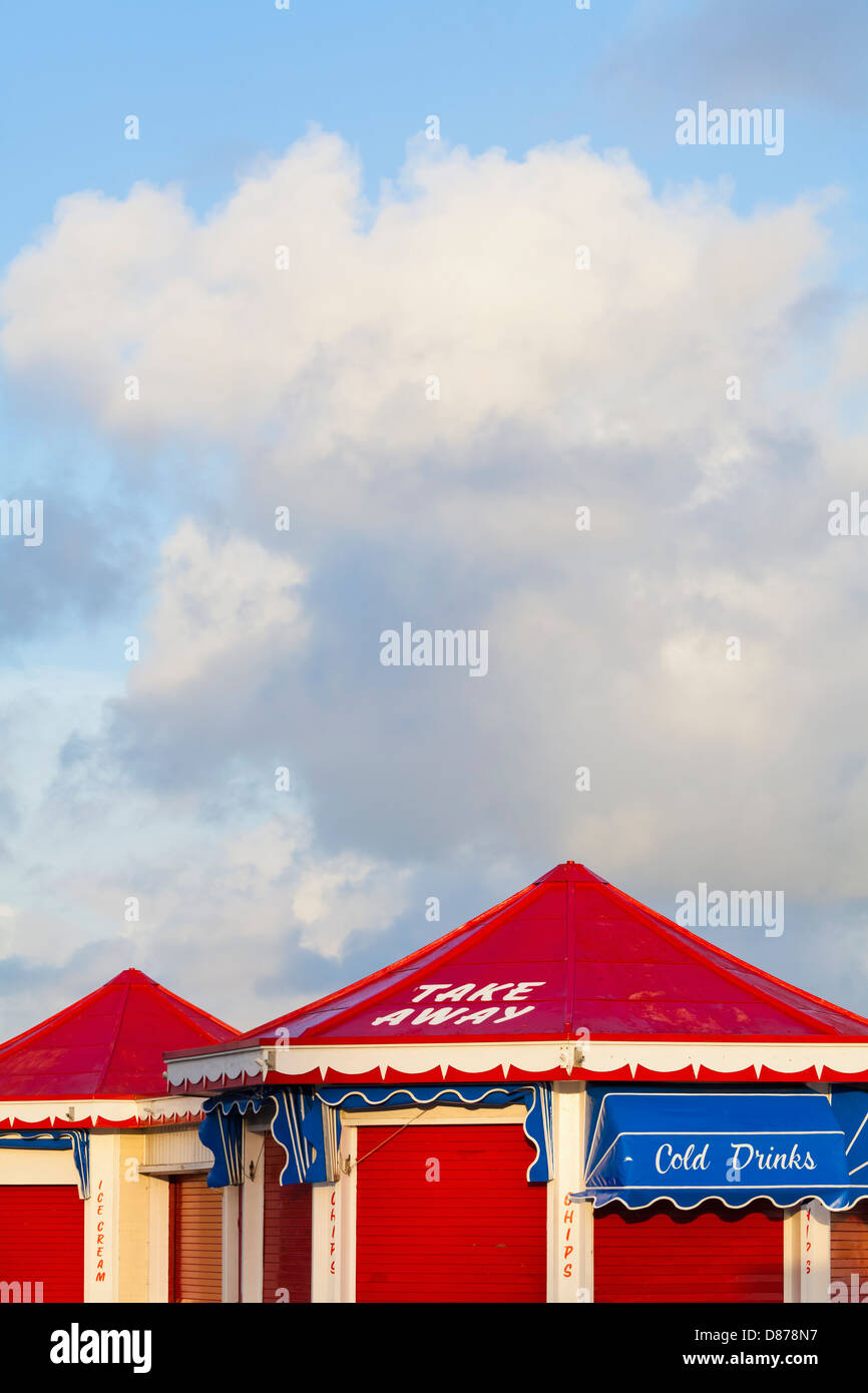 Great Britain, England, Hampshire, Portsmouth, Closed snack bars at ...