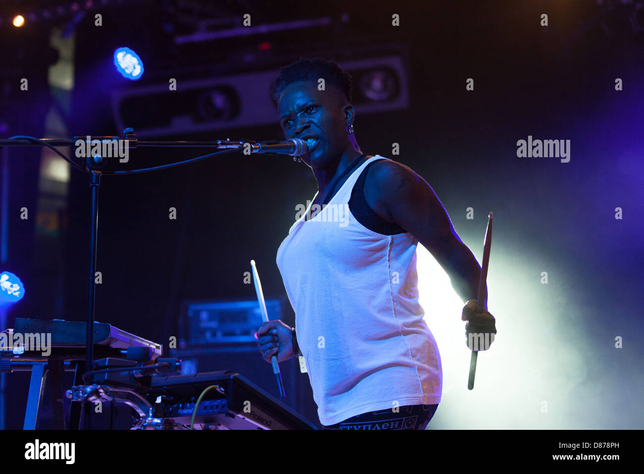 Light Asylum performing at All Tomorrows Parties,11th May 2013, Pontins ...