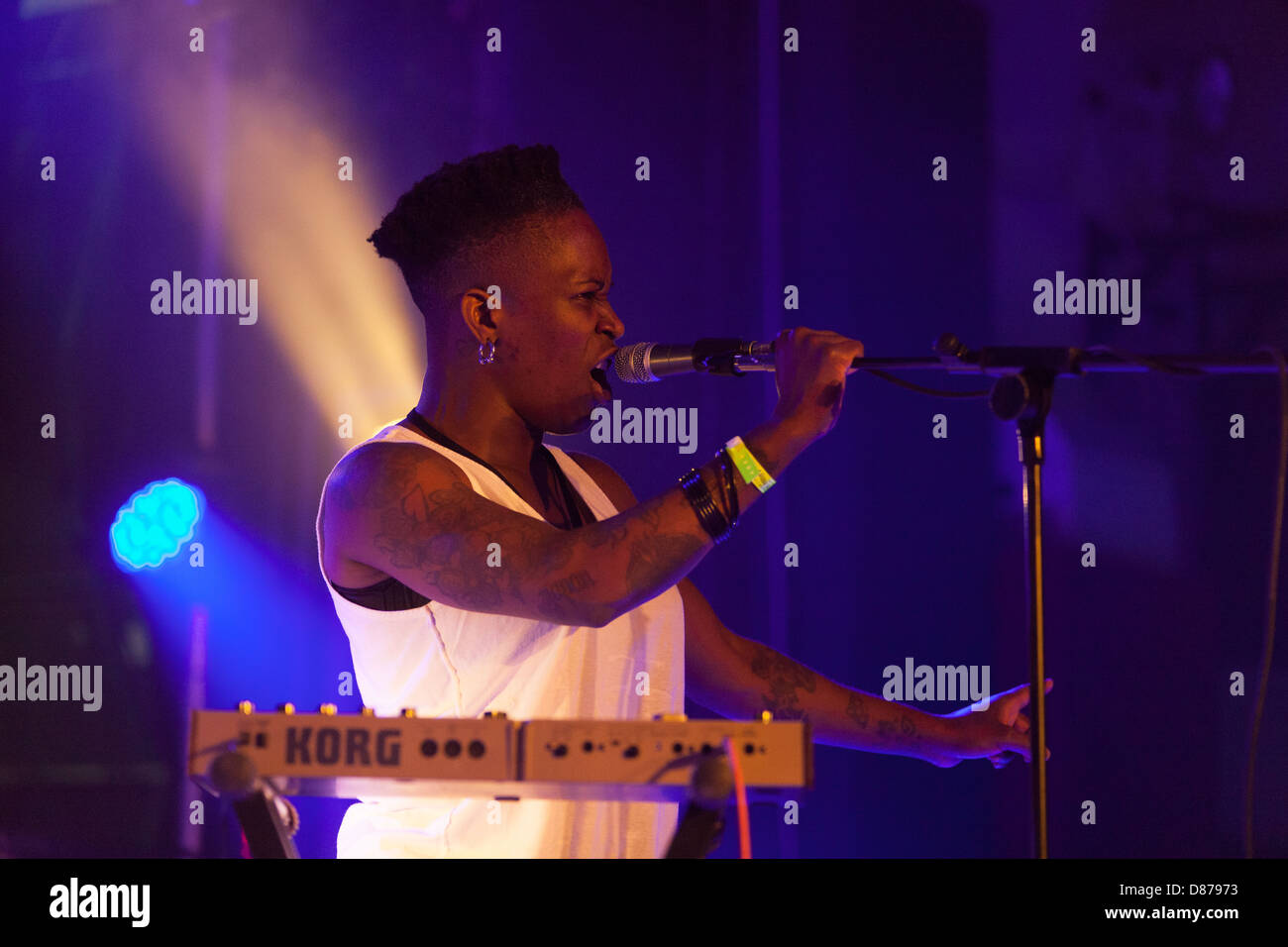 Light Asylum performing at All Tomorrows Parties,11th May 2013, Pontins ...