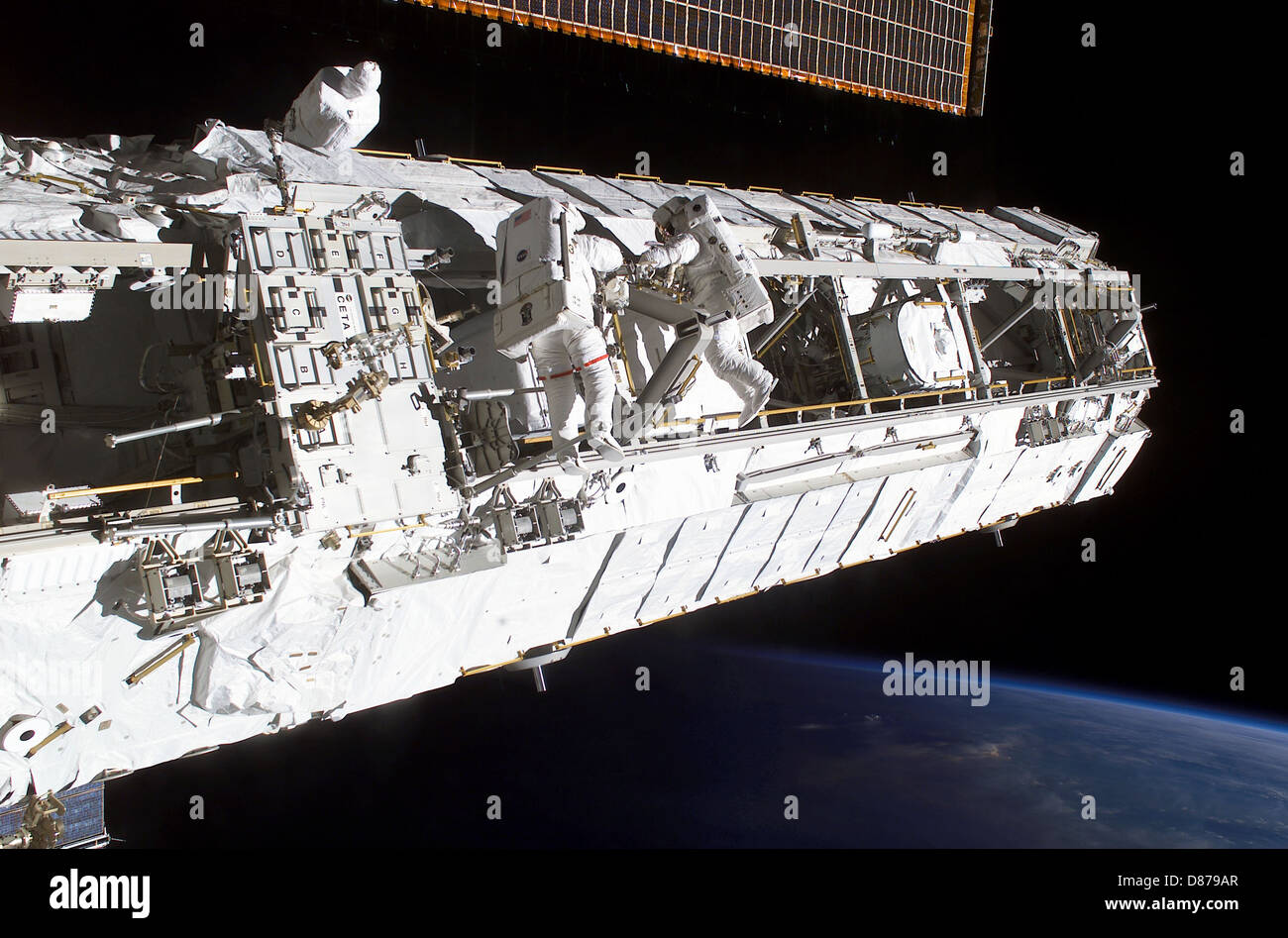 The International Space Station's truss structure, a key component of ...