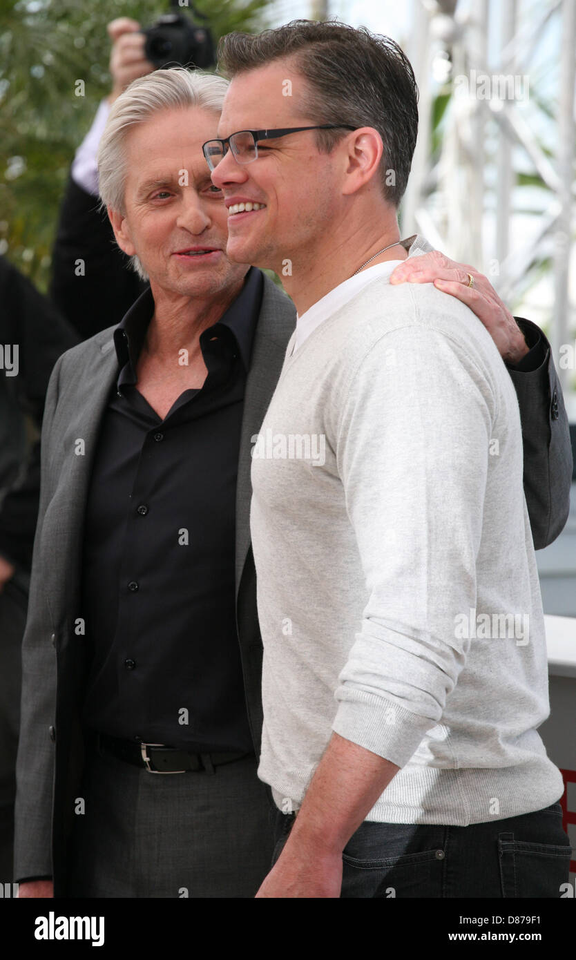 Cannes, France. 21st May 2013. Actors Michael Douglas and Matt Damon at ...