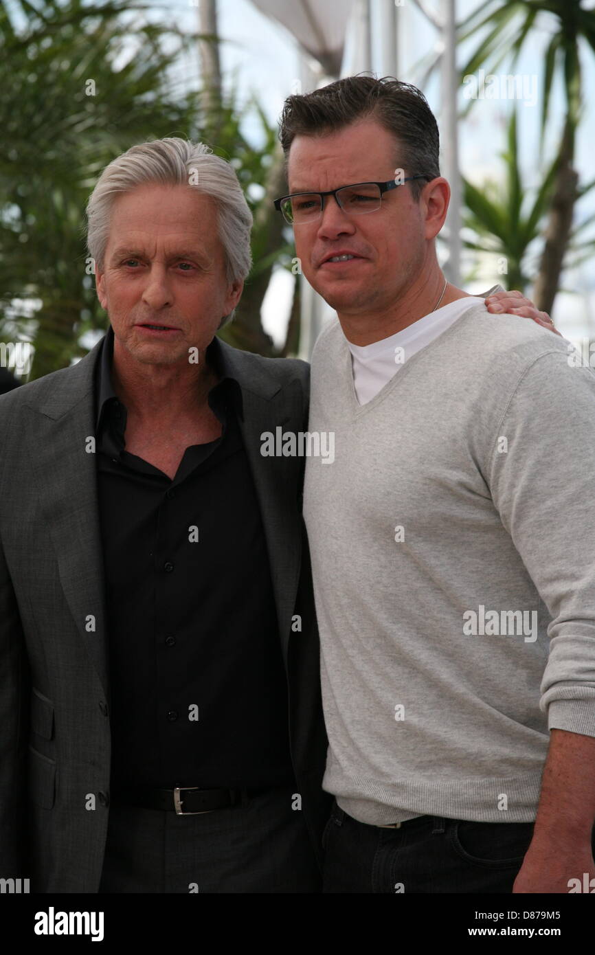 Cannes, France. 21st May 2013. Actors Michael Douglas and Matt Damon at ...
