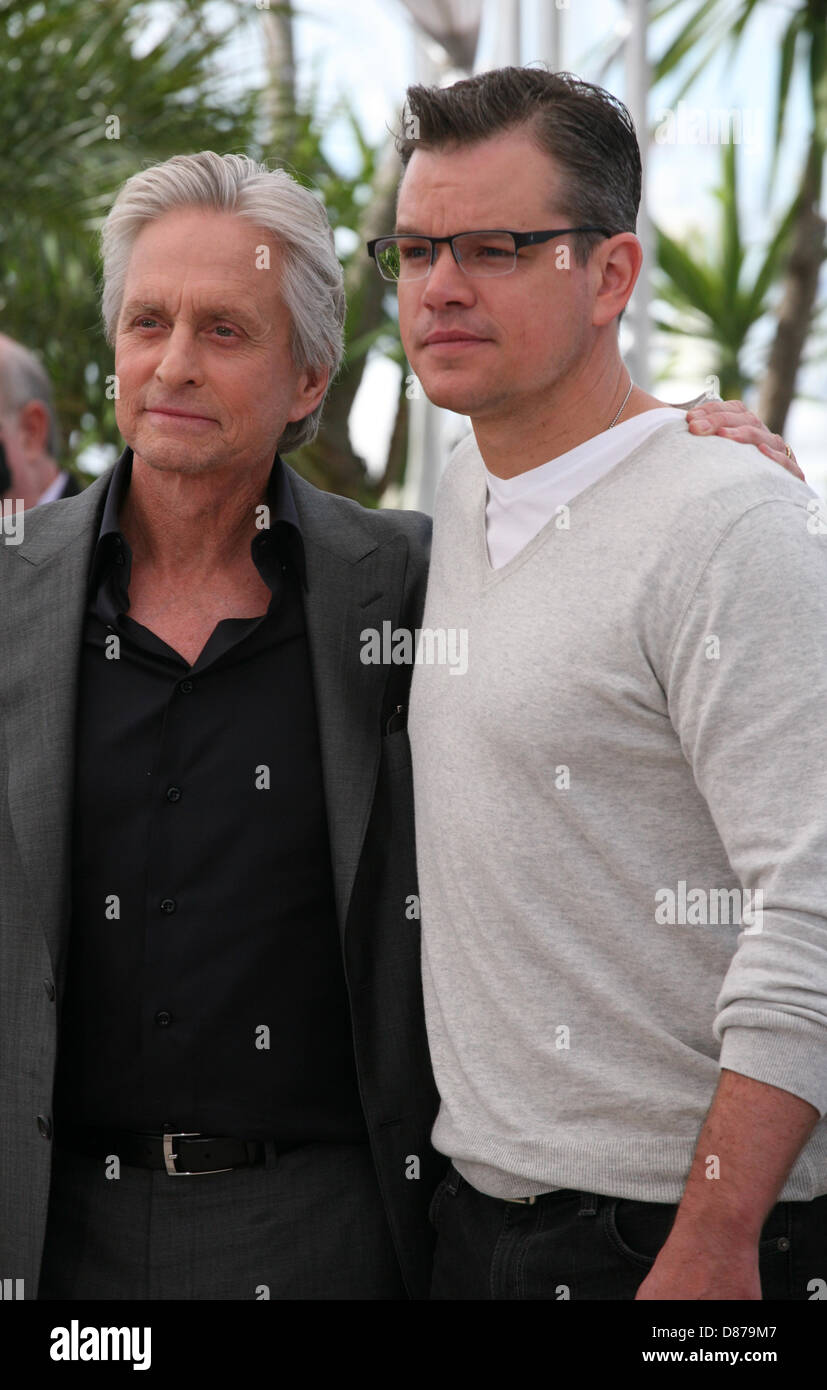 Cannes, France. 21st May 2013. Actors Michael Douglas and Matt Damon at ...