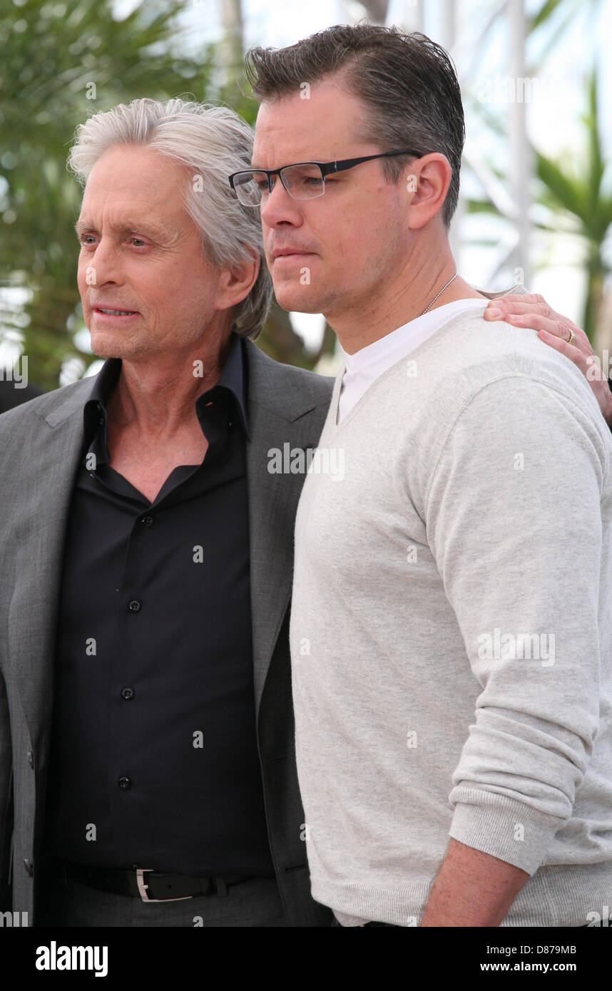 Cannes, France. 21st May 2013. Actors Michael Douglas and Matt Damon at ...