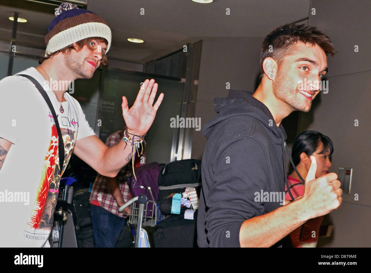 Jay McGuiness and Tom Parker of The Wanted arrive at Narita ...